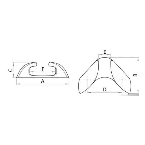 Bow fairlead made of stainless steel, Capri | Nautica Basile